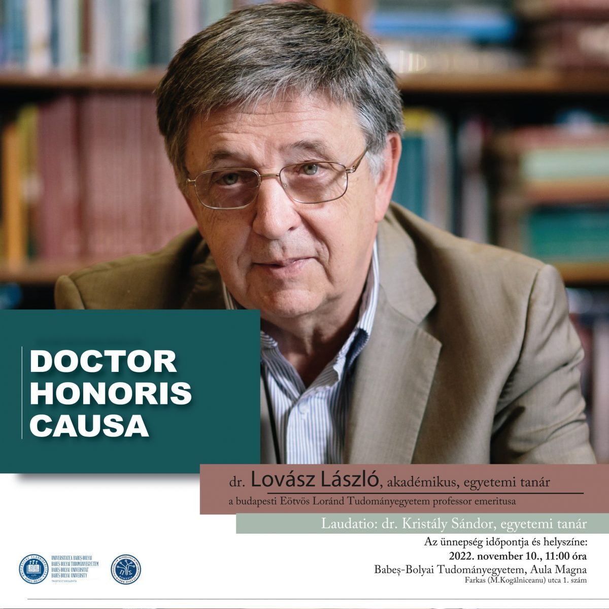 Doctor Honoris Causa cím adományozása dr. Lovász László akadémikusnak | Matematika és ...