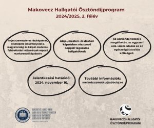 Makovecz Hallgatói Ösztöndíjprogram 2024/2025-ös egyetemi tanév, II ...
